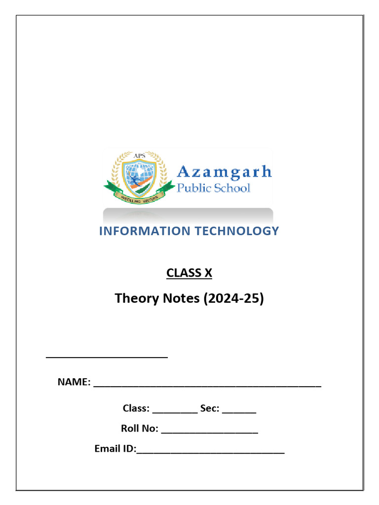 Class 10 IT 402 As Per Latest Syllabus 2024-25 | PDF | Databases ...