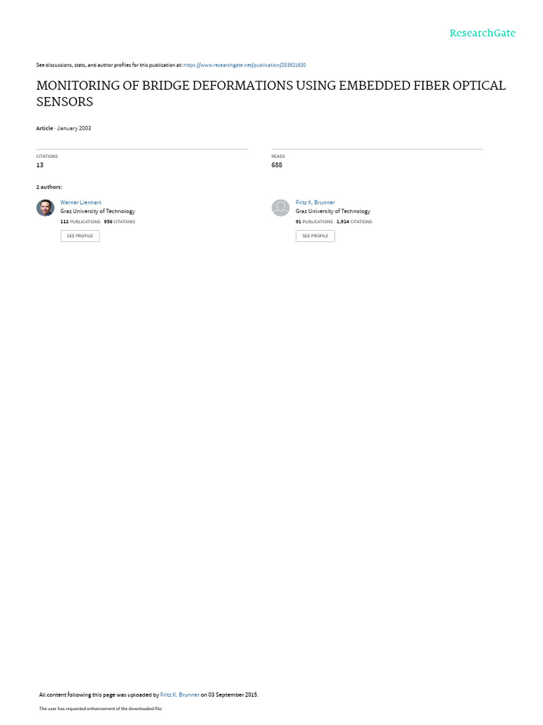 Semi Or Half Bridge Monitoring Of Bridge Deformations Using Embedded F Pdf