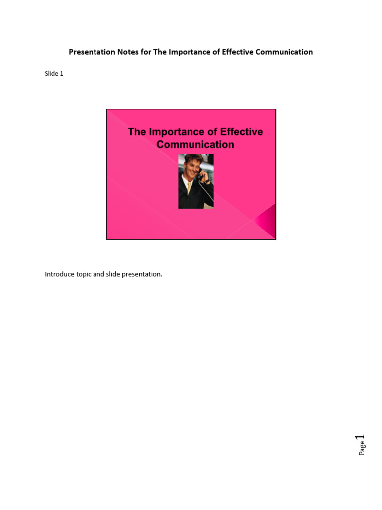 The Importance of Effective Communication | PDF