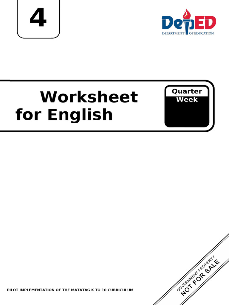 Worksheet English4 Q4 Week3 Day4-Revised | PDF