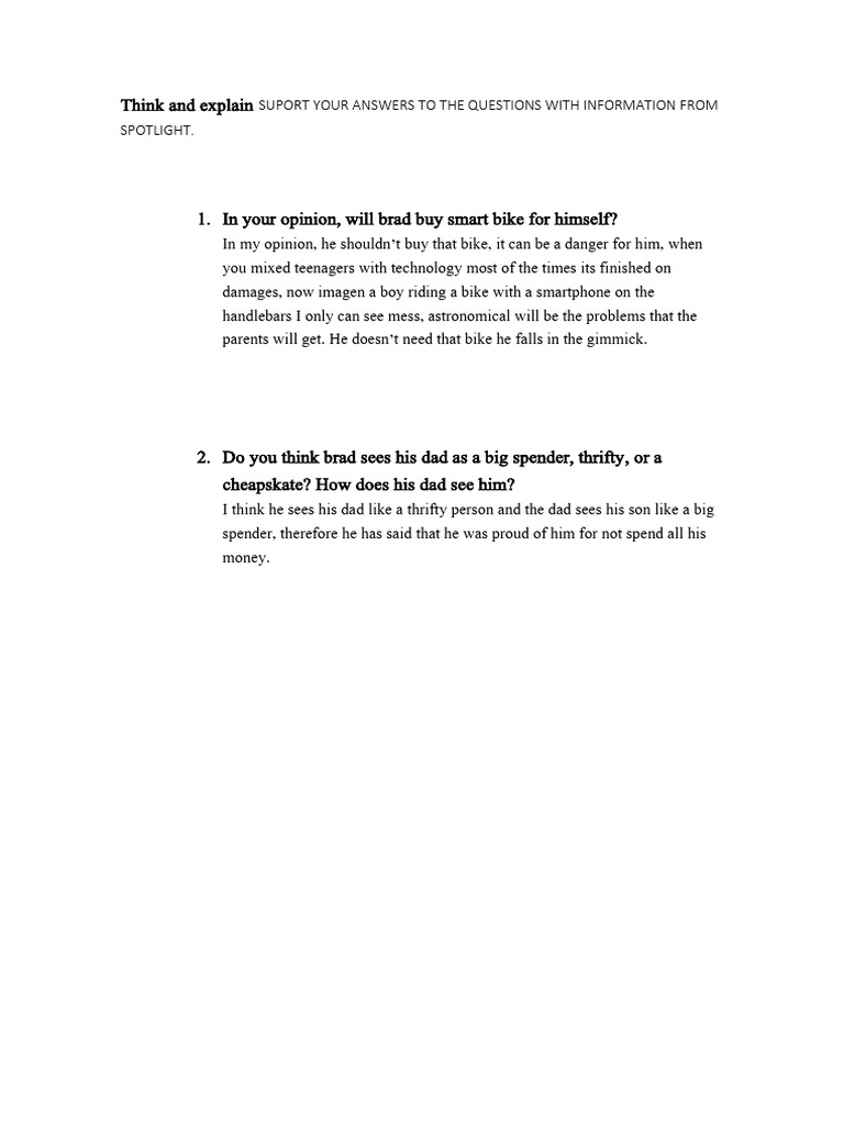 Think and Explain: Shouldn't | PDF