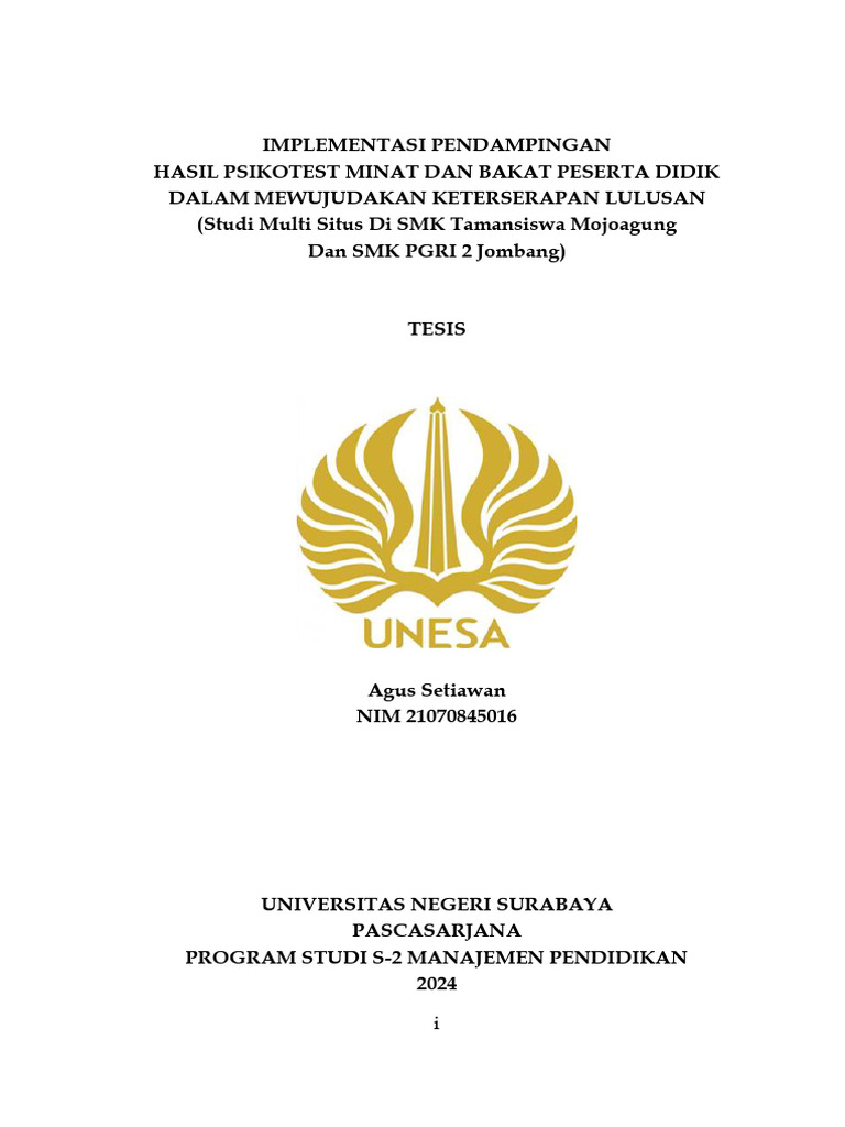 Thesis - Agus Setiawan - 21070845016 - Edit by Ds Print | PDF