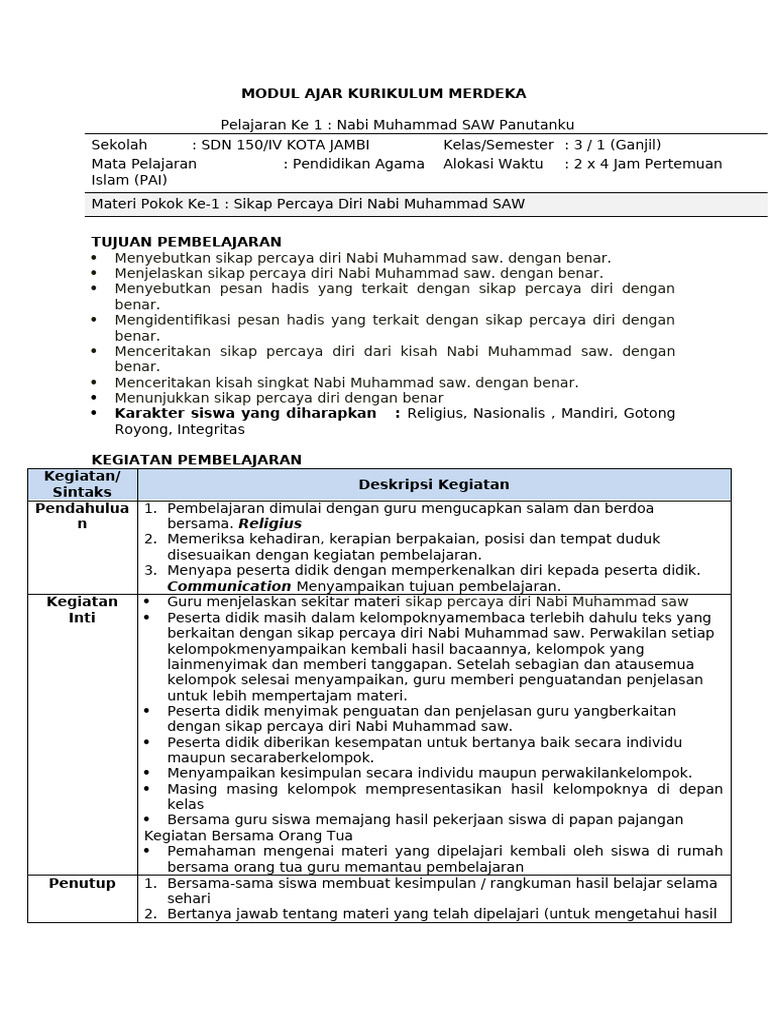 Modul Agama Kelas 3 Pdf