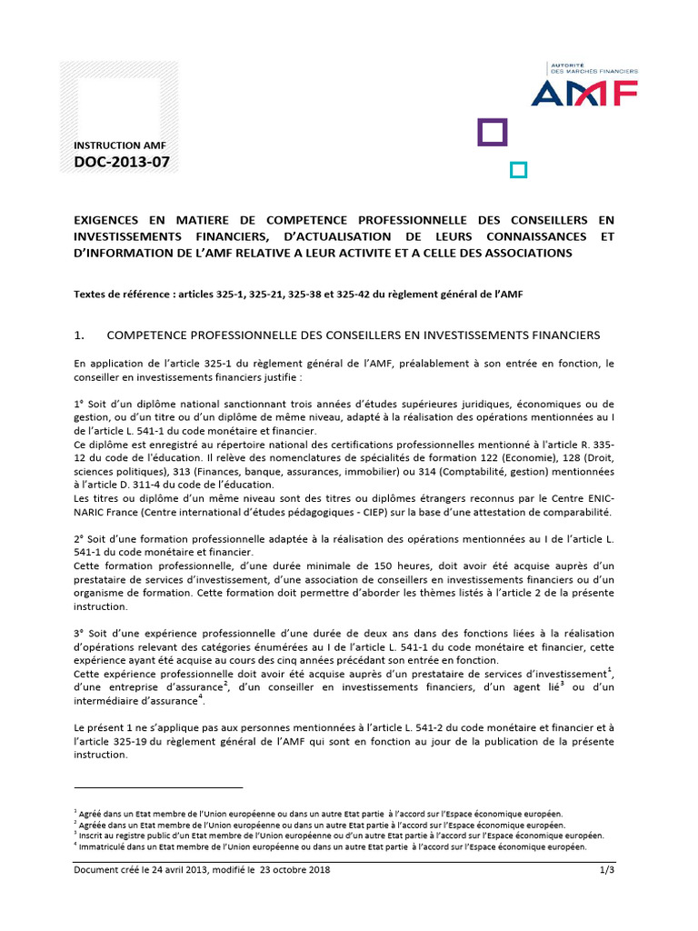 Livret CIF AMF | PDF