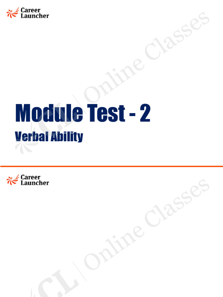 Module Test - 2 - Q - Verbal Ability | PDF