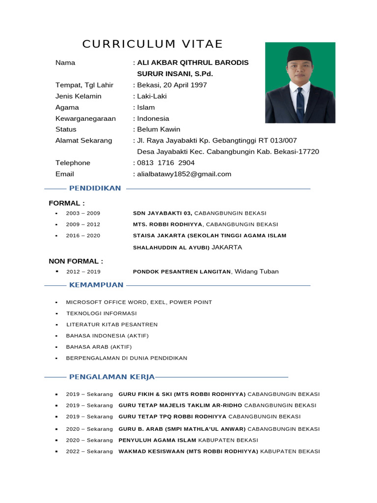 Curriculum Vitae Ali Akbar | PDF