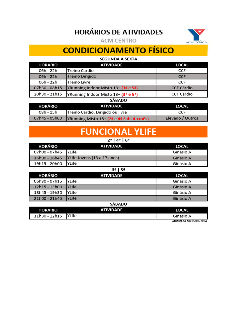 Grade De Horario 2024 Pdf