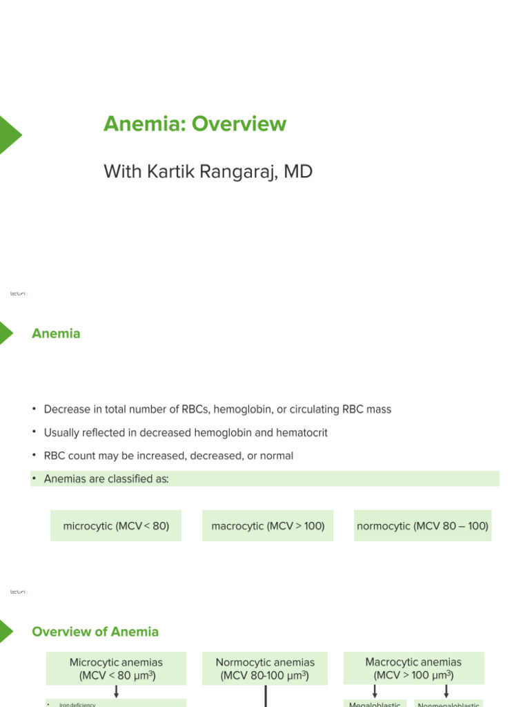 Slides Anemia Overview RedBloodCellPathology | PDF