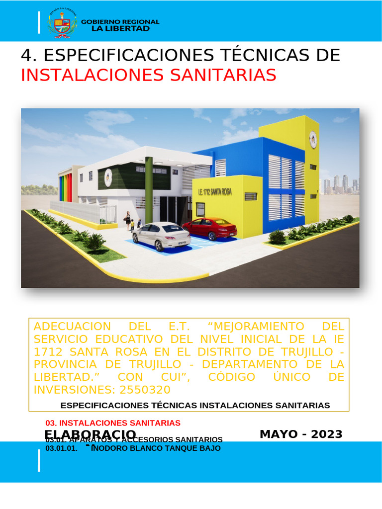 Especificaciones Tecnicas Instalaciones Sanitarias 20230719 142859 758 | PDF | Tubería ...
