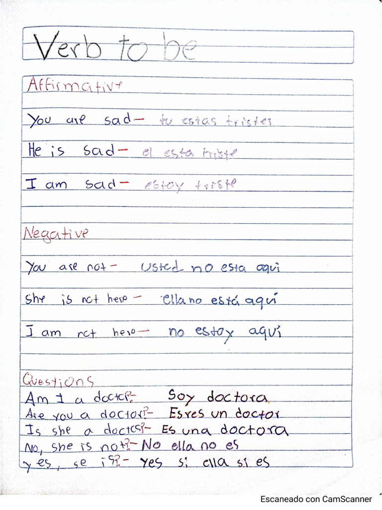 Verb To Be | PDF