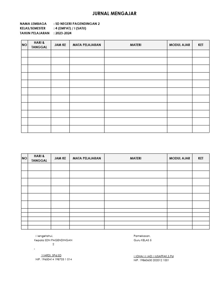 JURNAL MENGAJAR Kurmer | PDF