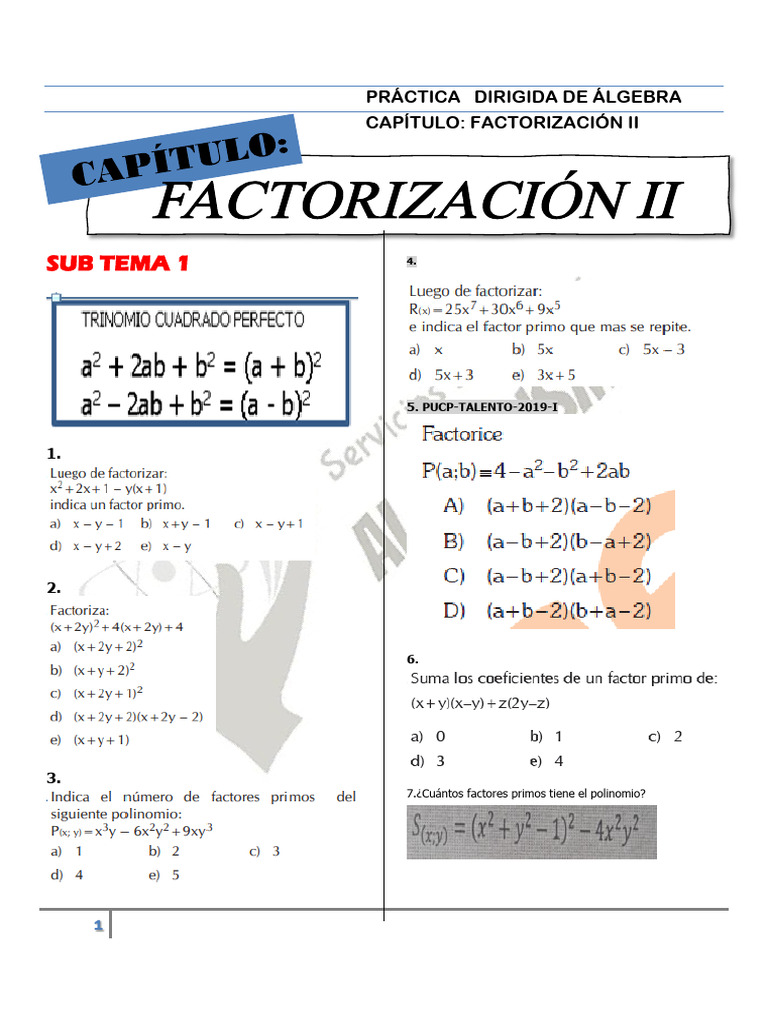 Factorización Ii | PDF