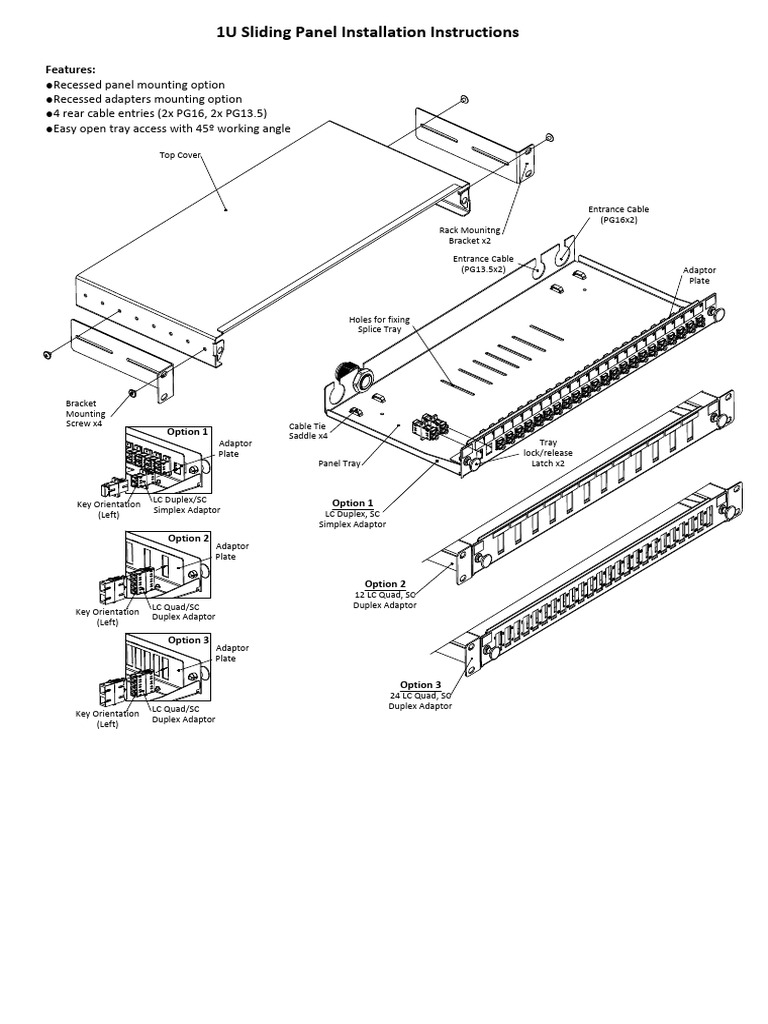 1u Sliding Panel Instruction Manual | PDF