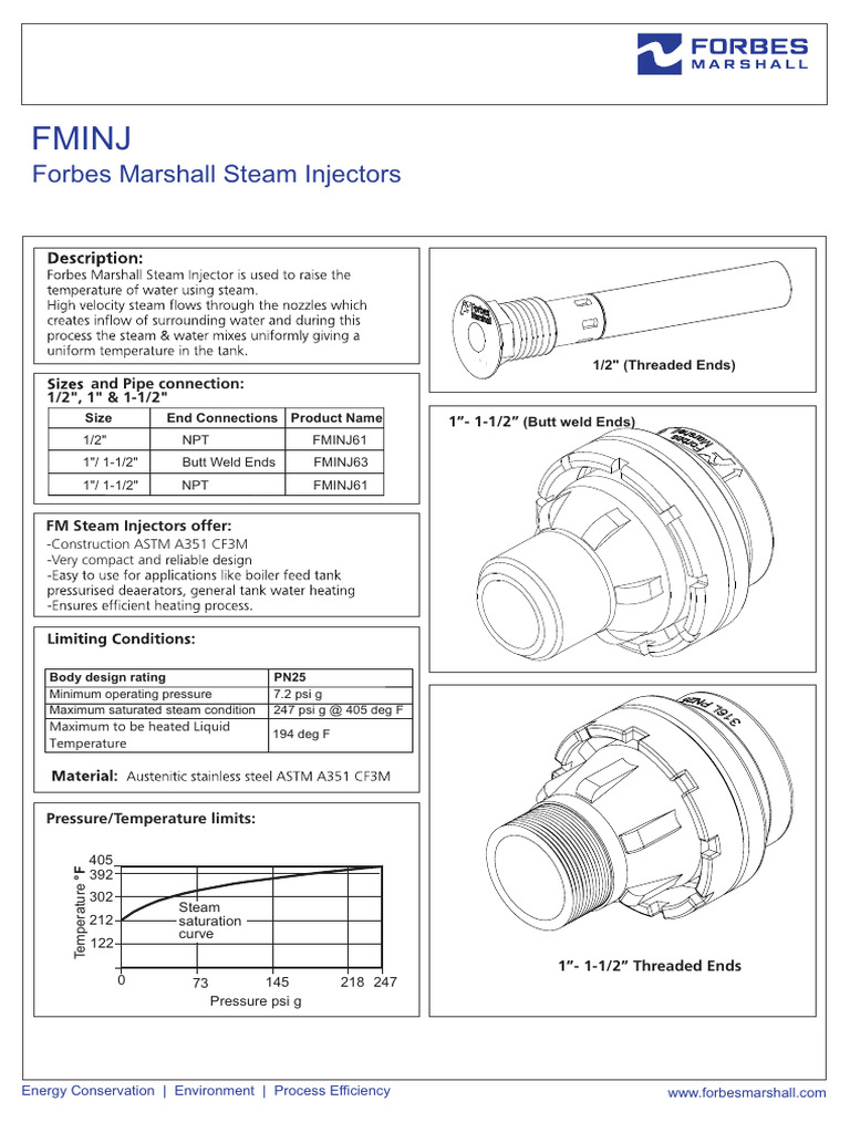 Inyector de Vapor Forbes Marshall | PDF