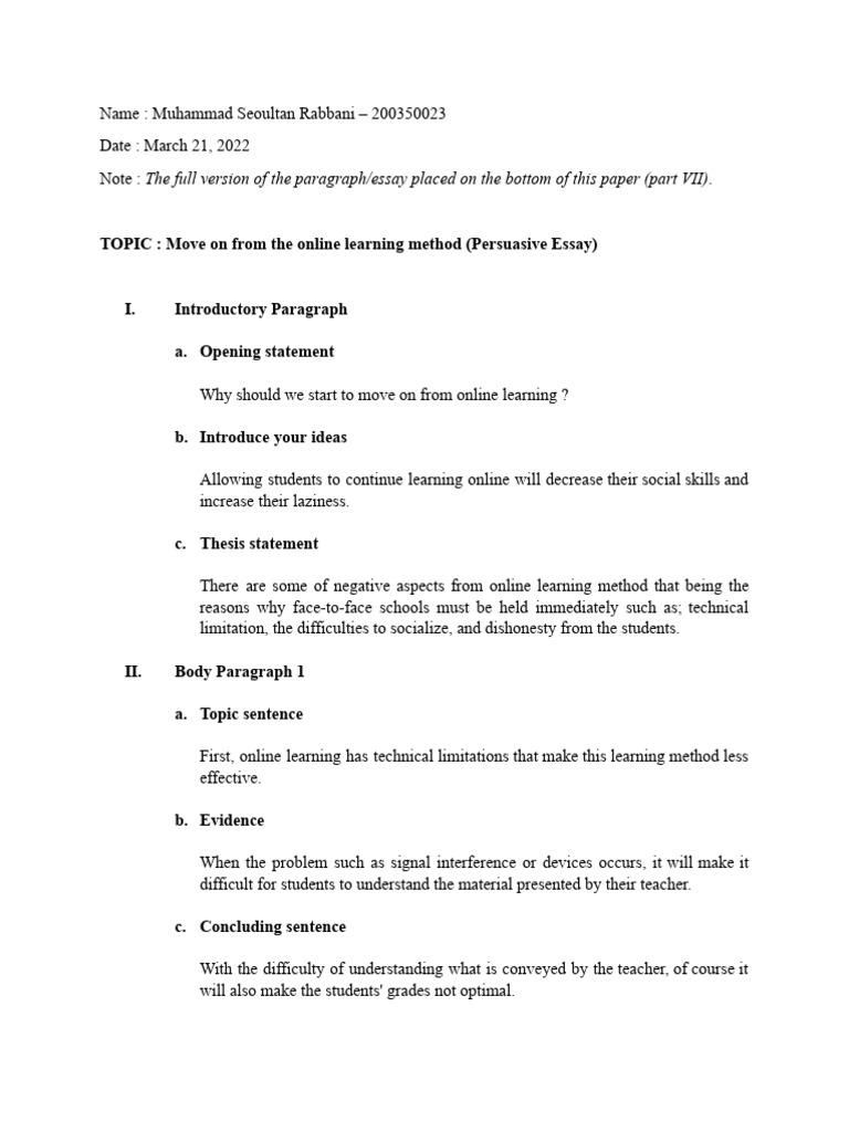 Persuasive Essay | PDF | Educational Technology | Career & Growth