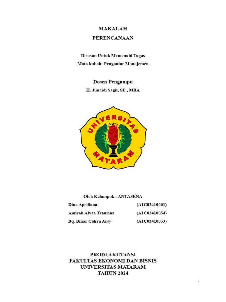 Makalah Perencanaan | PDF