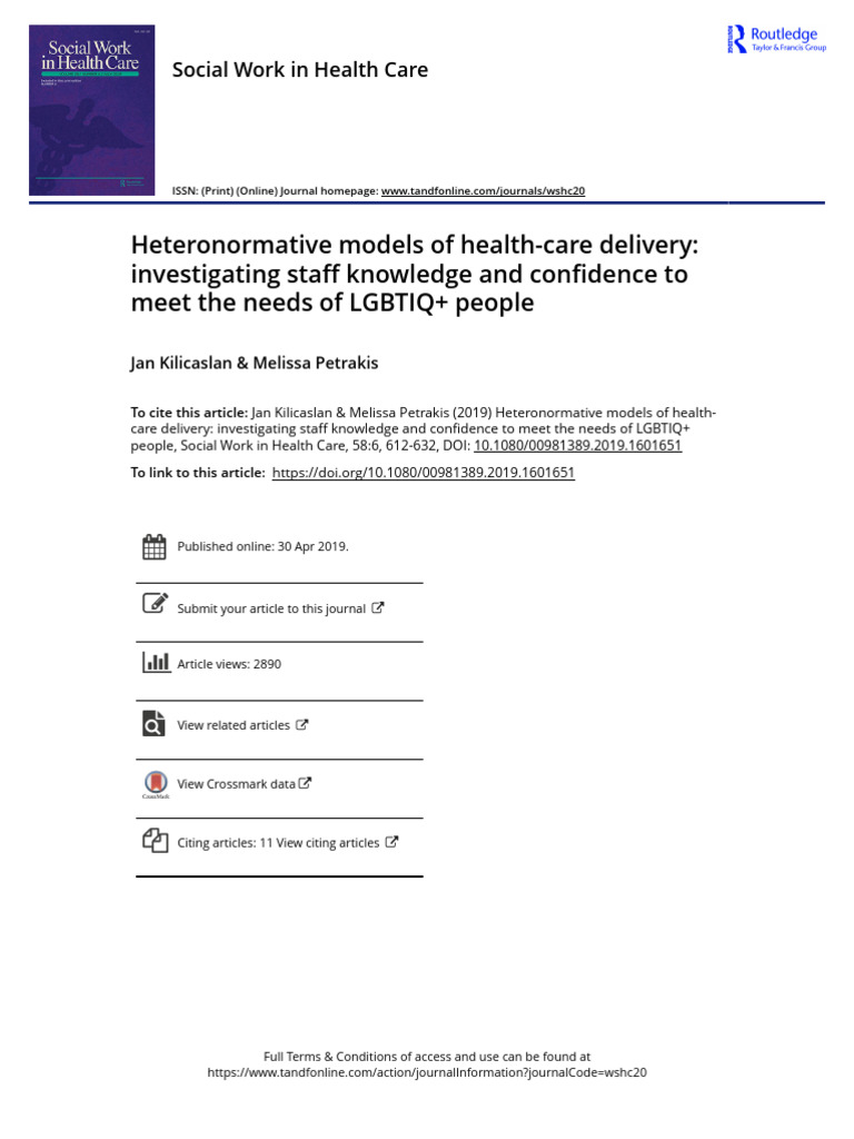 Heteronormative Models of Health-Care Delivery Investigating Staff ...