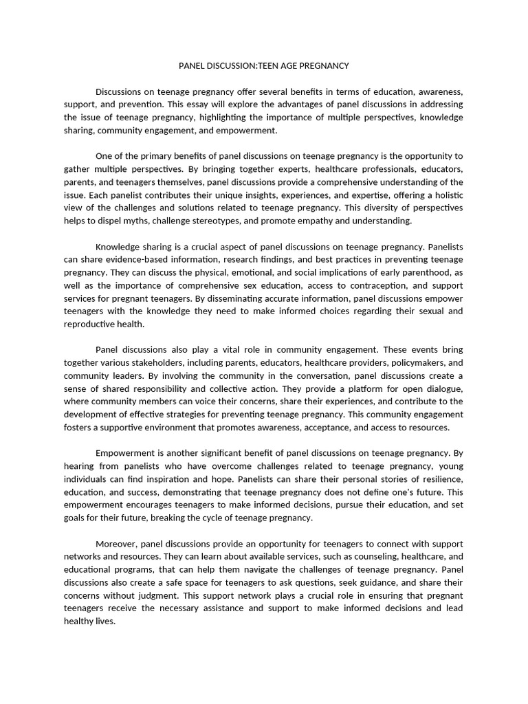 Panel Discussion | PDF