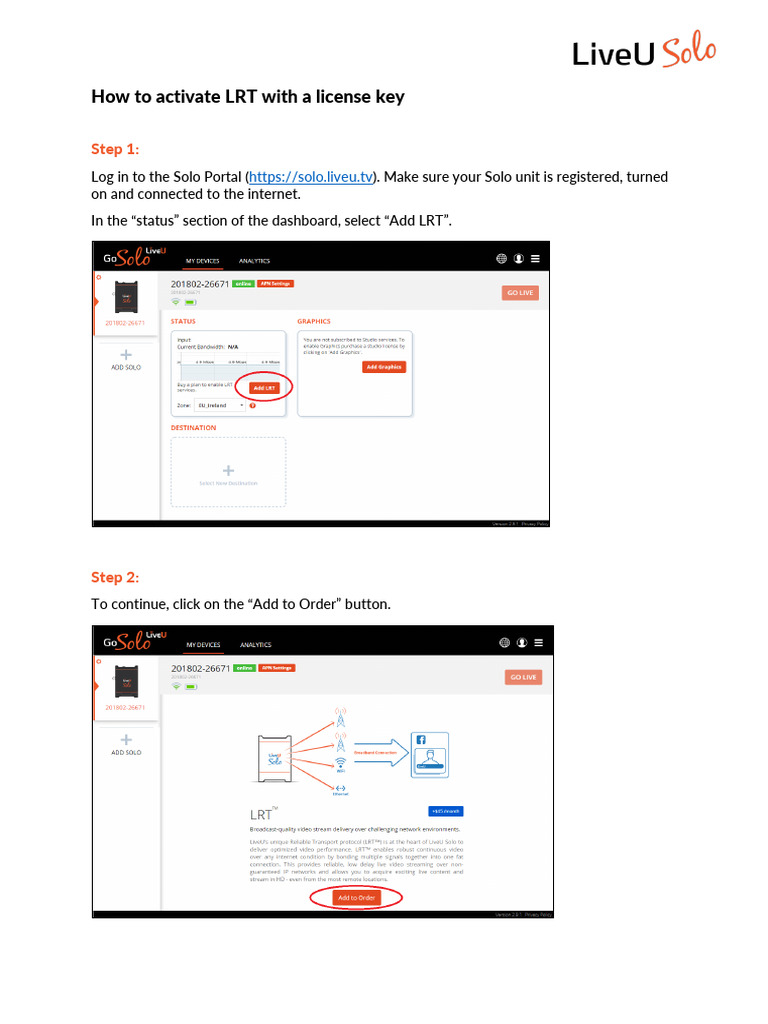 Guide LRT Activation | PDF