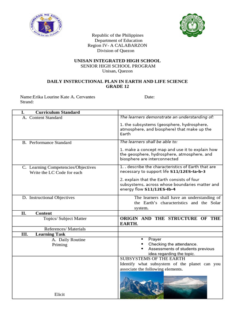 7-ES-DLP-Subsystems of The Earth | PDF