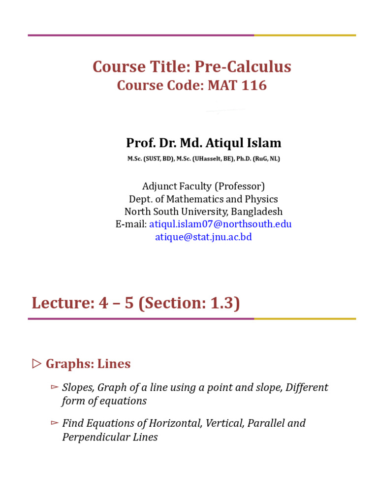 MAT 116 Lecture-4-5 | PDF