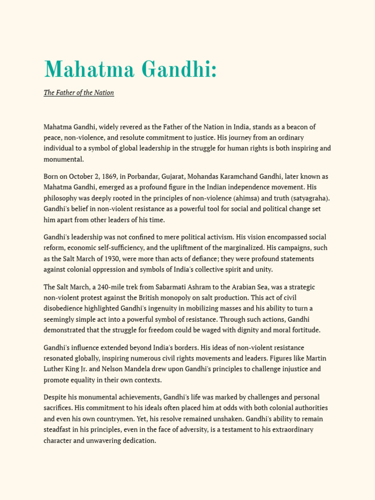 Essay Mahatma Gandhi | PDF