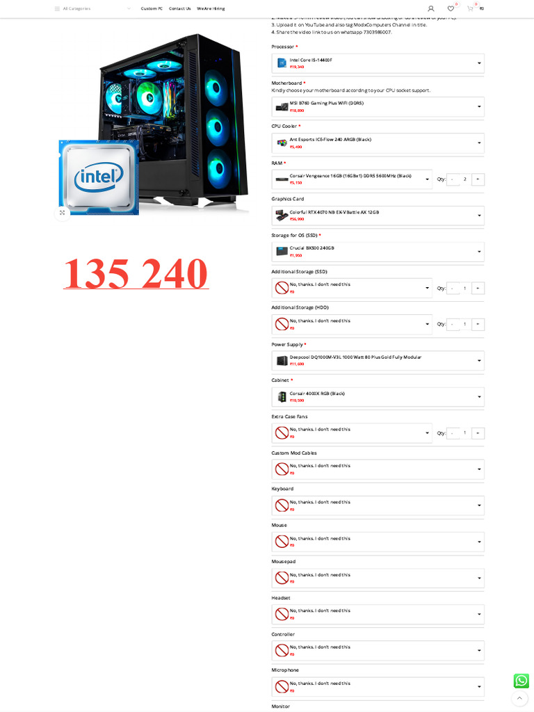 Intel Custom PC Build – ModxComputers | PDF