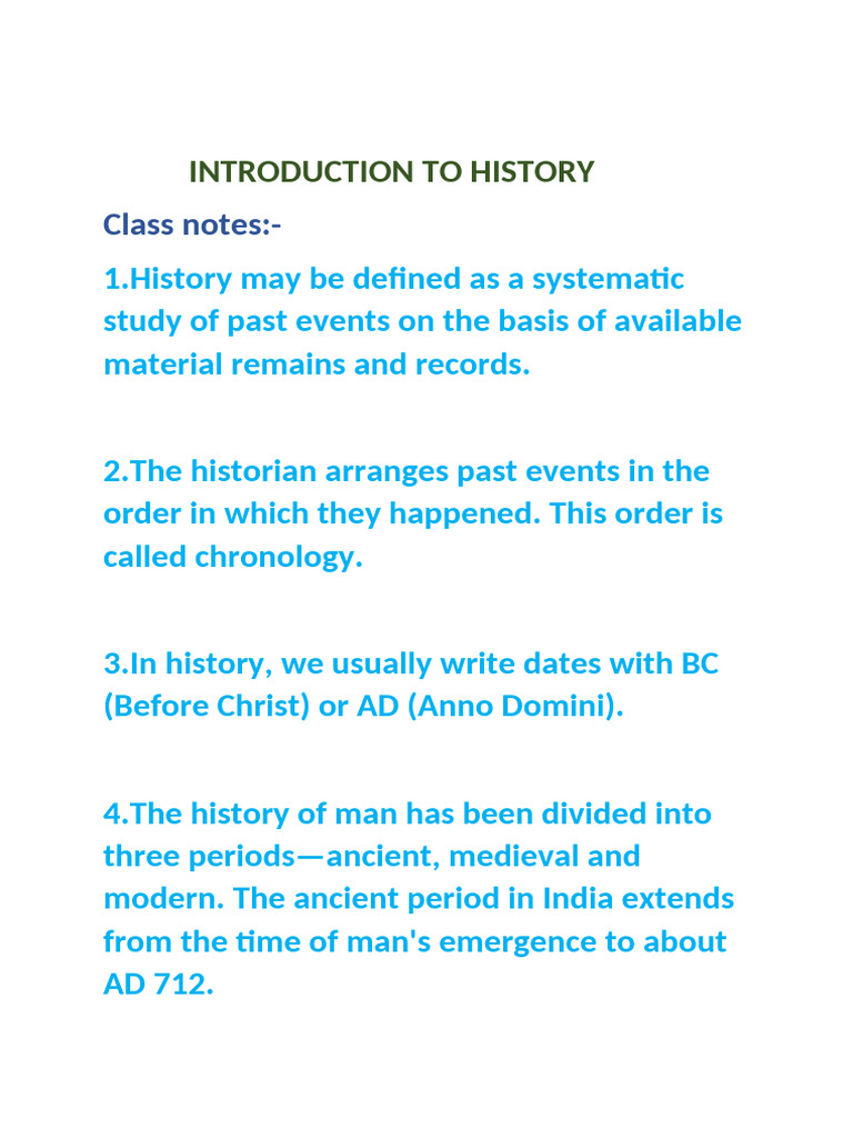 Introduction to History Notes | PDF