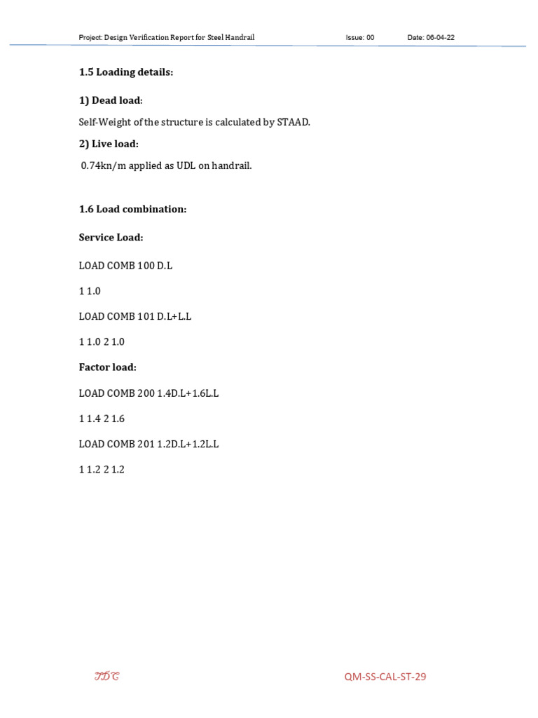 Handrail Calculation 2 | PDF