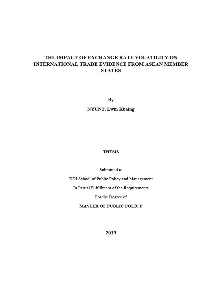 The Impact of Exchange Rate Volatility On International Trade | PDF
