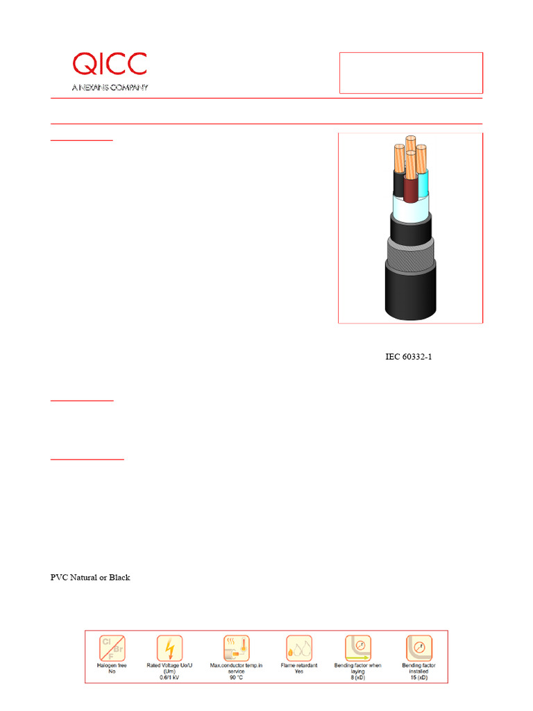 TDS 4x35 Cu XLPE SWA PVC 1kV (FG01083) | PDF