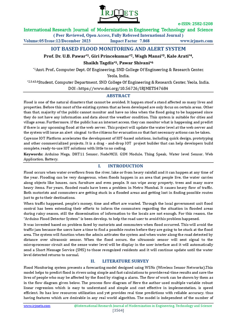 Iot Based Flood Monitoring System 3 Pdf