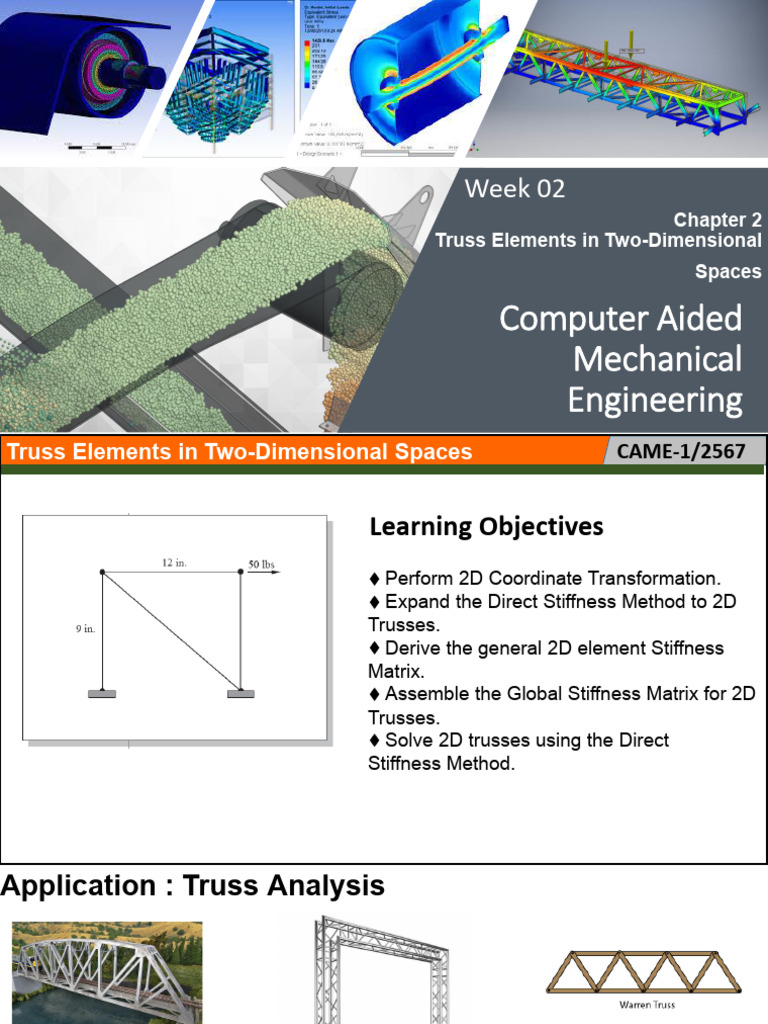 Week 02.1 - CAMED 2D Truss Elements and MS Excel | PDF