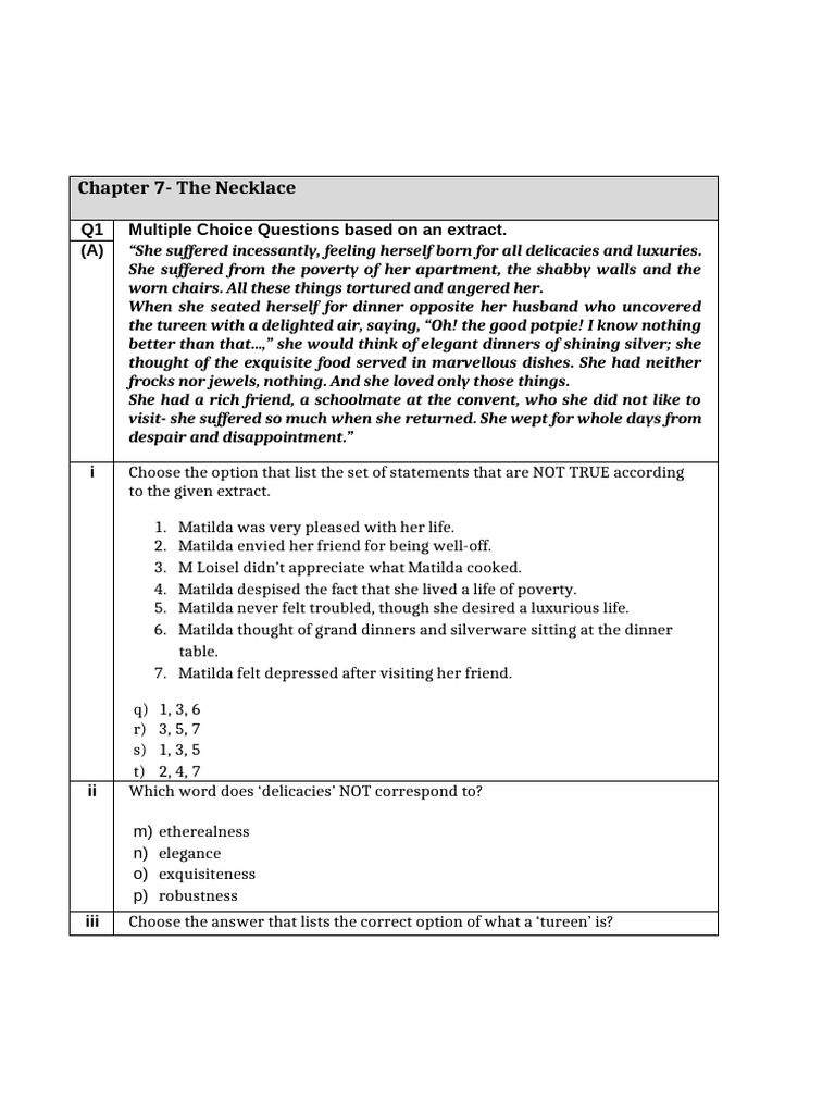 The Necklace-Question Bank | PDF