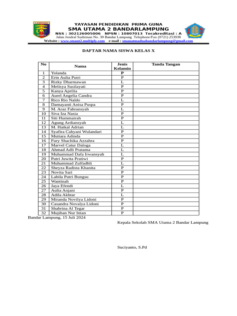 Nama Siswa Baru | PDF