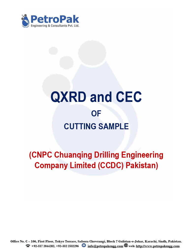 Jhim East QXRD and CEC of Samples August 2024 | PDF