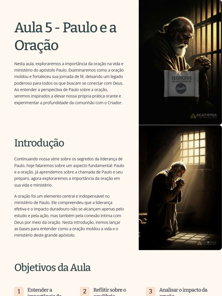 Apostila Aula 529 Aula 5 Paulo e a Oracao | PDF