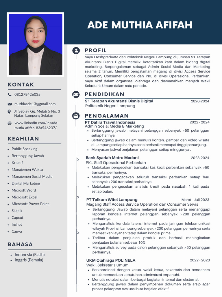 CV ADE MUTHIA AFIFAH | PDF