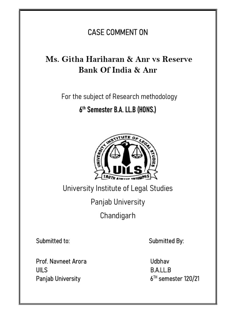 RM Case Comment | PDF | Legal Guardian | Justice