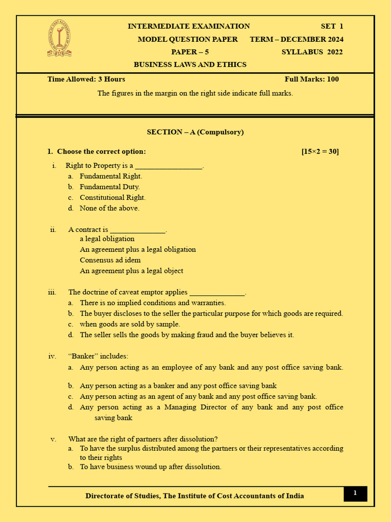Paper5 Syl22 Dec24 Set1 | PDF