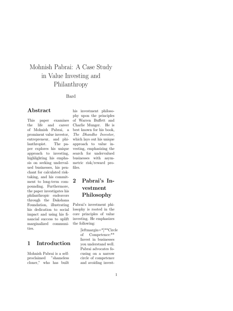 Mohnish Pabrai | PDF