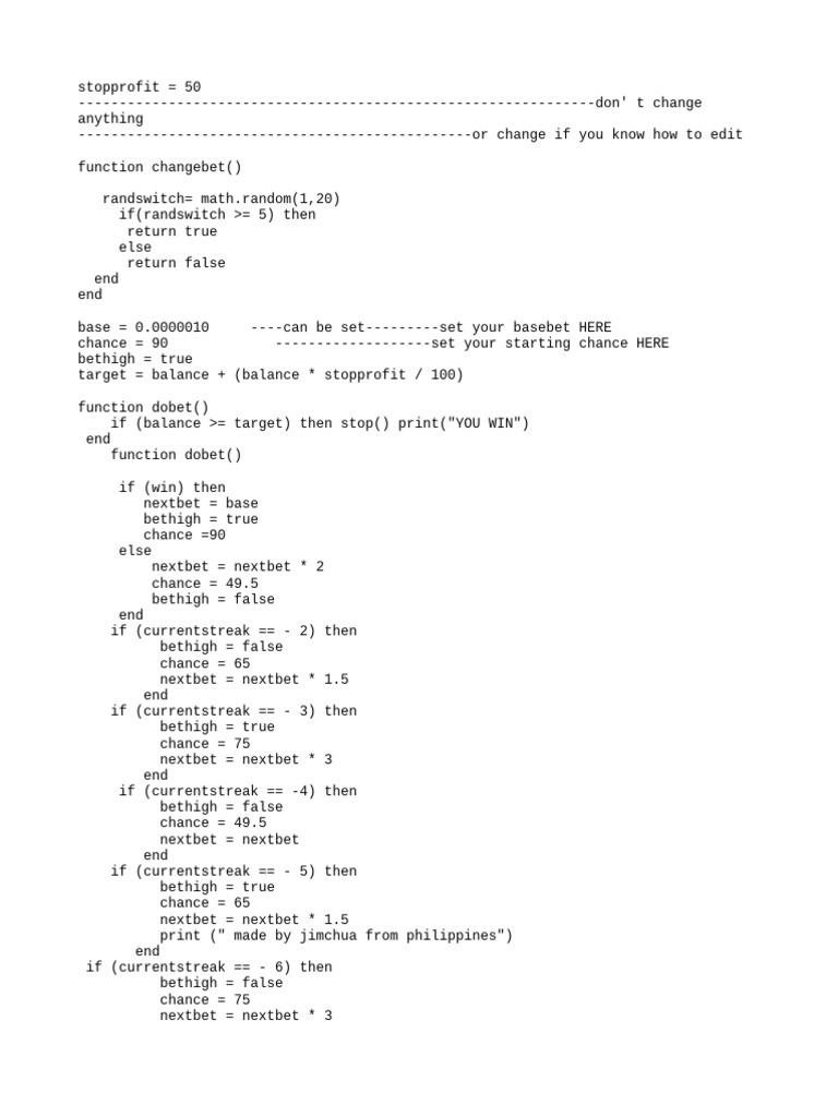 SCRIPT for dicebot games new update 2019 feb. | PDF
