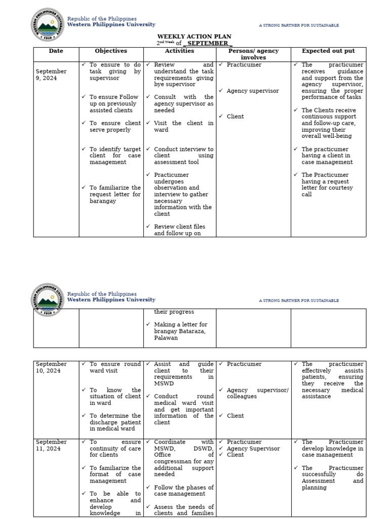 Social Work Practicum Schedule | PDF | Medical Record | Business