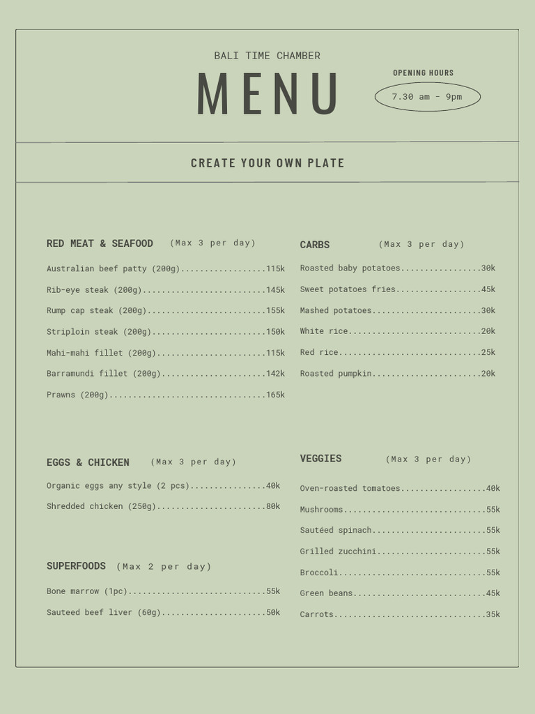 BTC Menu Restaurant 2024 | PDF