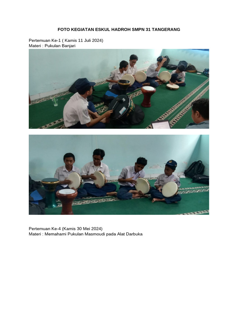 Laporan Hadroh SD Gembor 2 | PDF