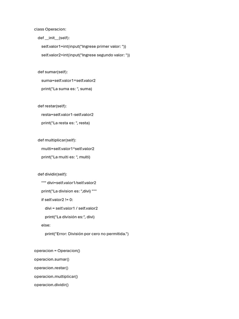 Operaciones Python | PDF