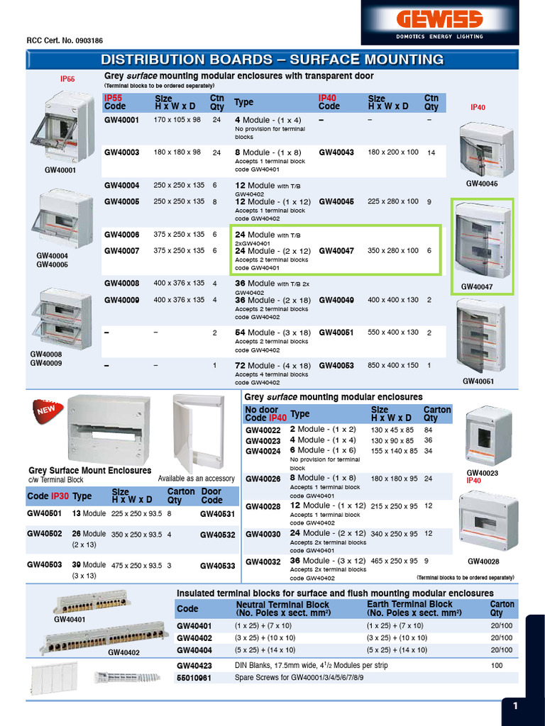 Gewiss Enclosures | PDF