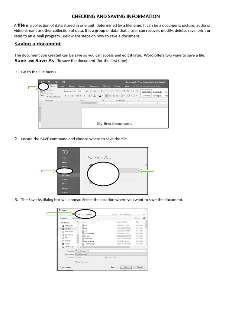 CHECKING AND SAVING INFORMATION Outline | PDF | Computer Data Storage ...