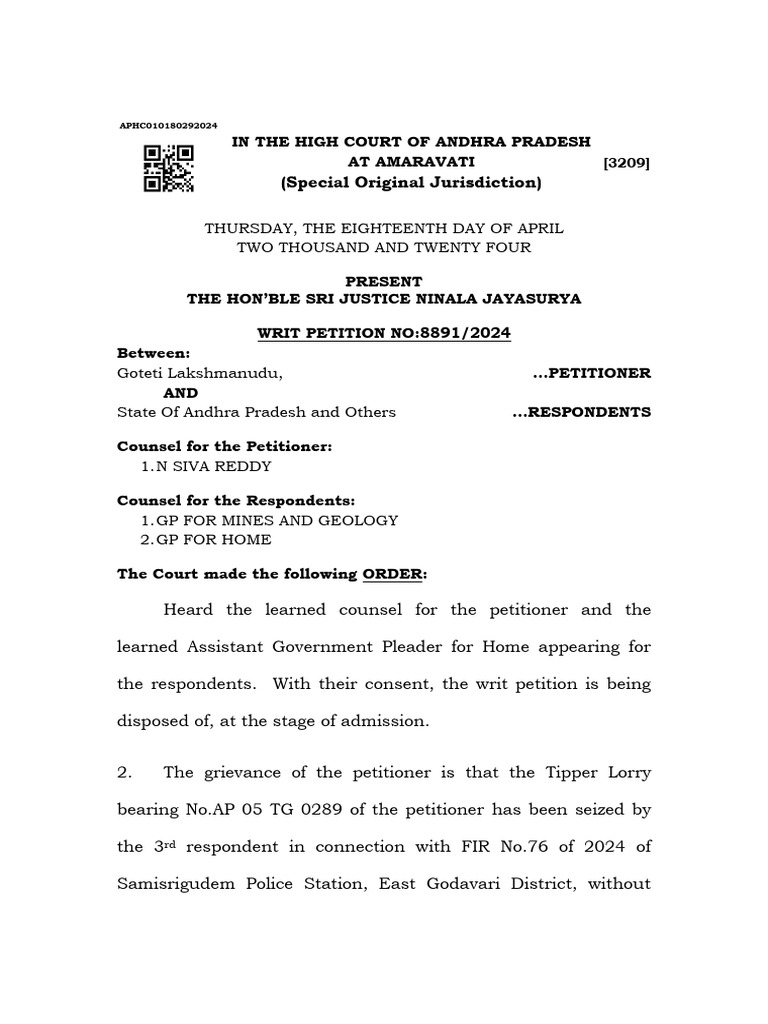 Thursday, The Eighteenth Day of April Two Thousand and Twenty Four | PDF