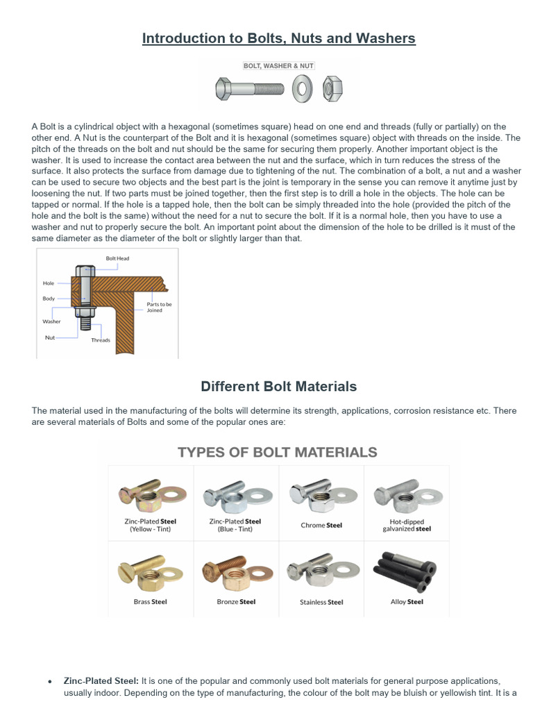 Fasteners Details | PDF